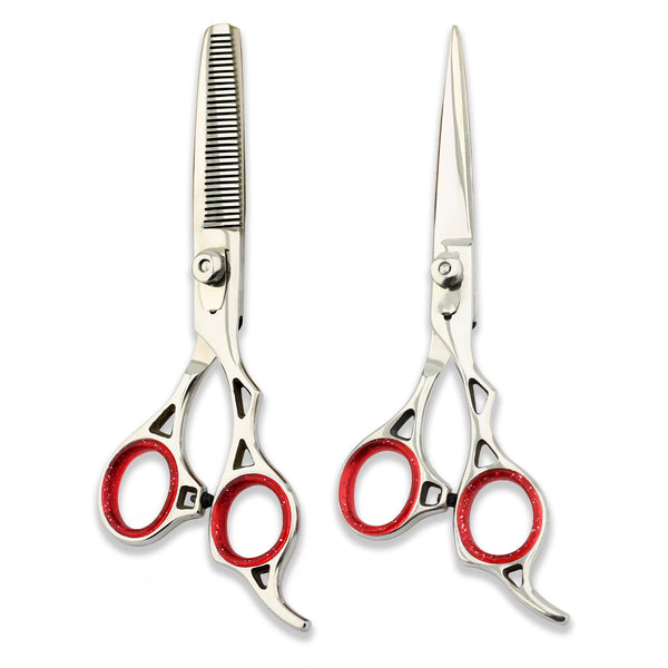 Self Barber Kit with Silver 6.5 Inch Offset Hairdressing Scissors ...