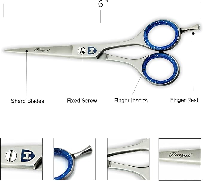 6” Professional Hairdressing Scissors with Leather Pouch – BrushnBlade
