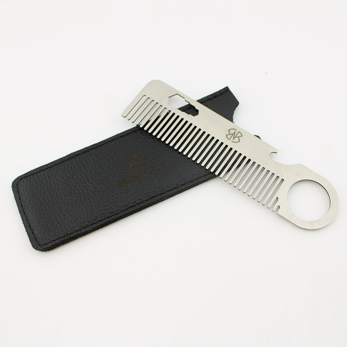 Scalpmaster Stainless Steel Metal Hair Comb with Leather Pouch ...