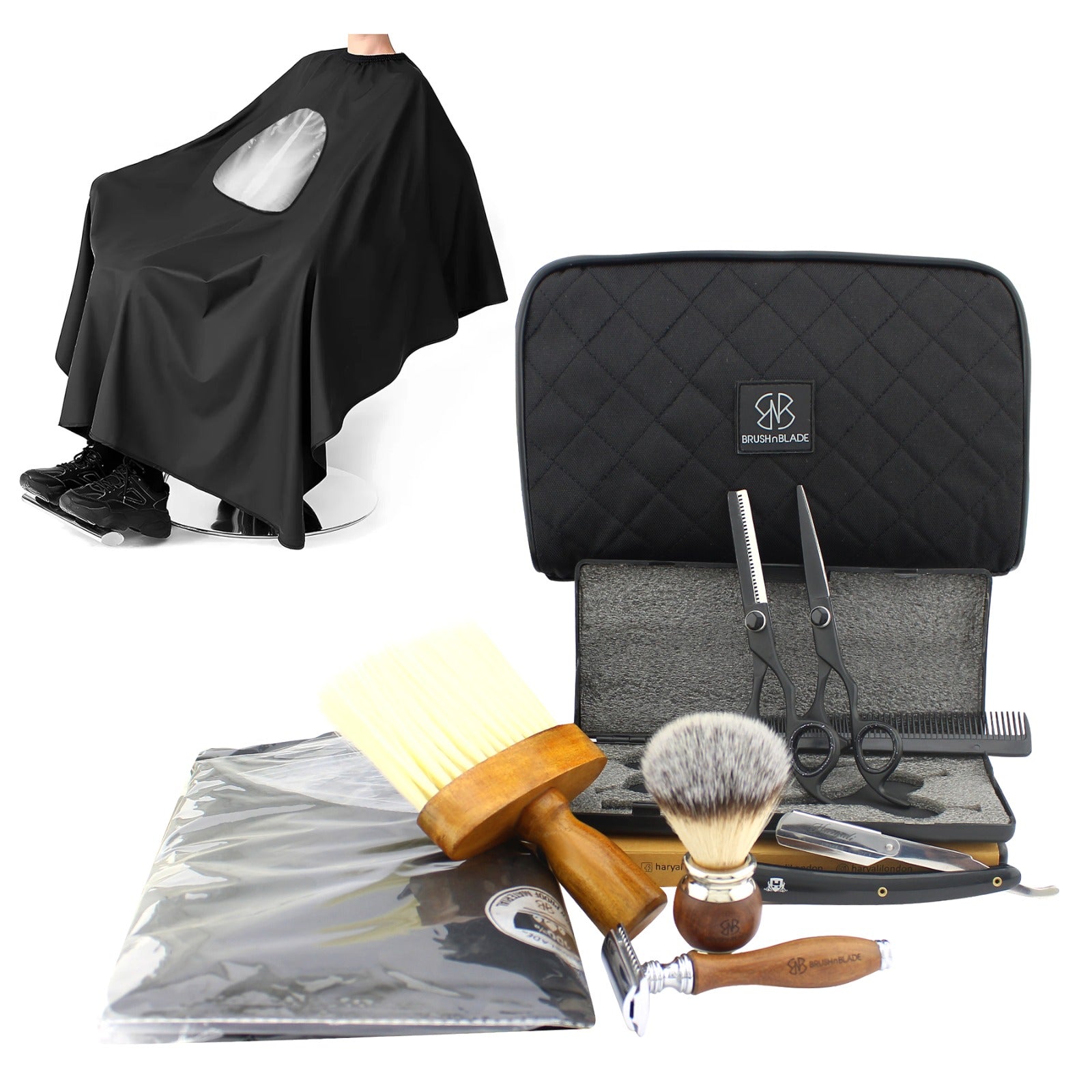 Personal Barber Kit with Black 6-inch Scissors – BrushnBlade